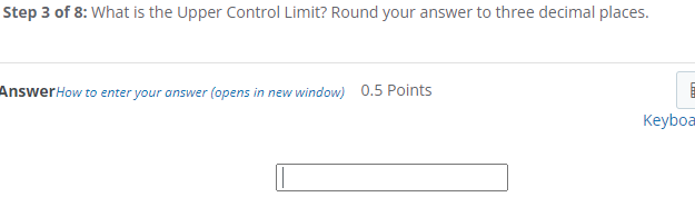 Step 3 of 8: What is the Upper Control Limit? Round | Chegg.com
