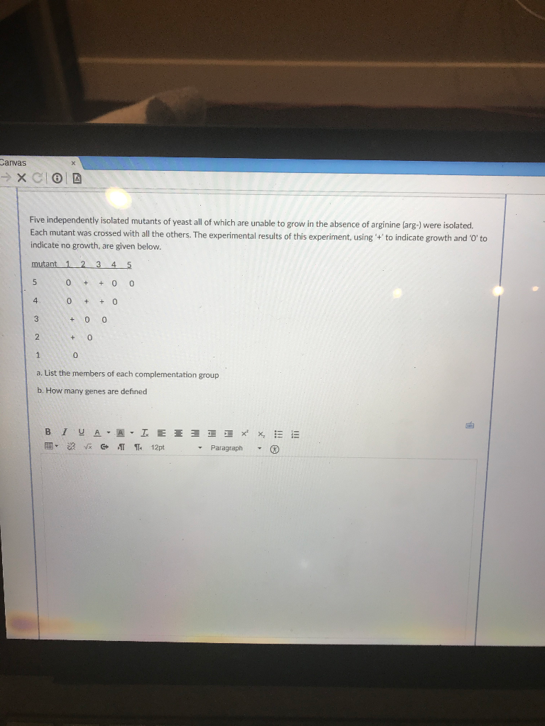 Solved Canvas → XC Five independently isolated mutants of | Chegg.com