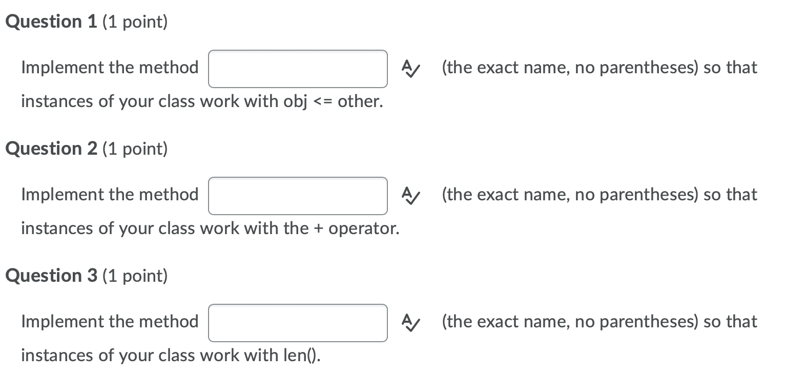Solved Question 1 (1 point) Implement the method Ą (the | Chegg.com