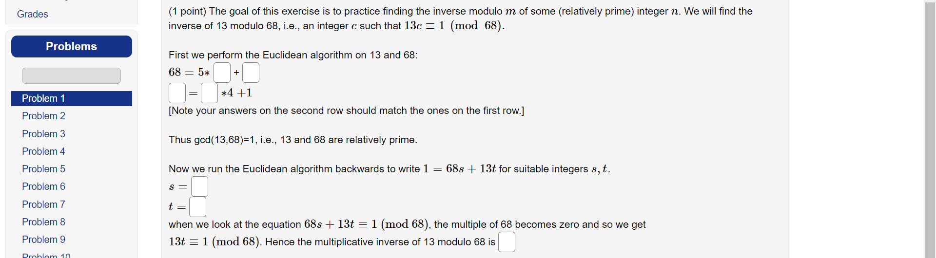 Solved (1 point) The goal of this exercise is to practice | Chegg.com