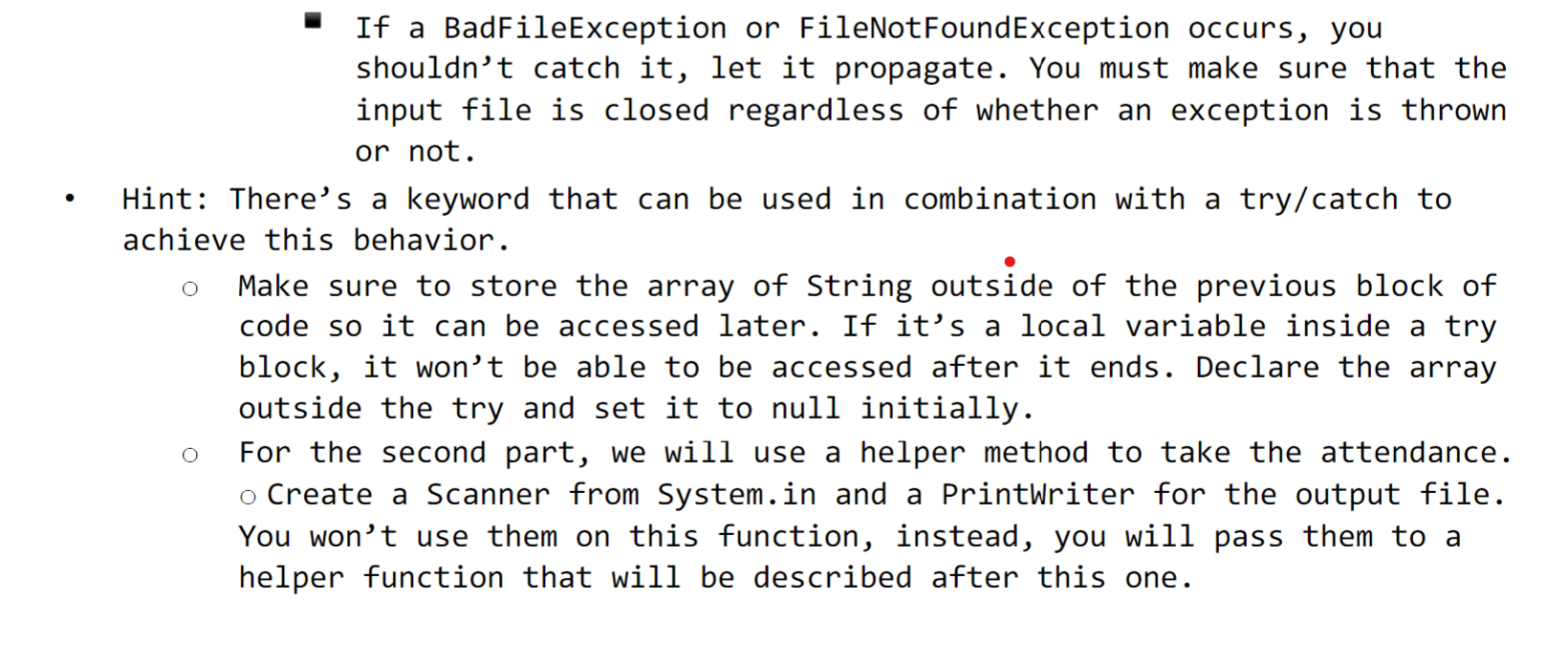 Solved Part 1: Exceptions Create BadFileException, an | Chegg.com Solved Part 1: Exceptions Create BadFileException, an | Chegg.com
