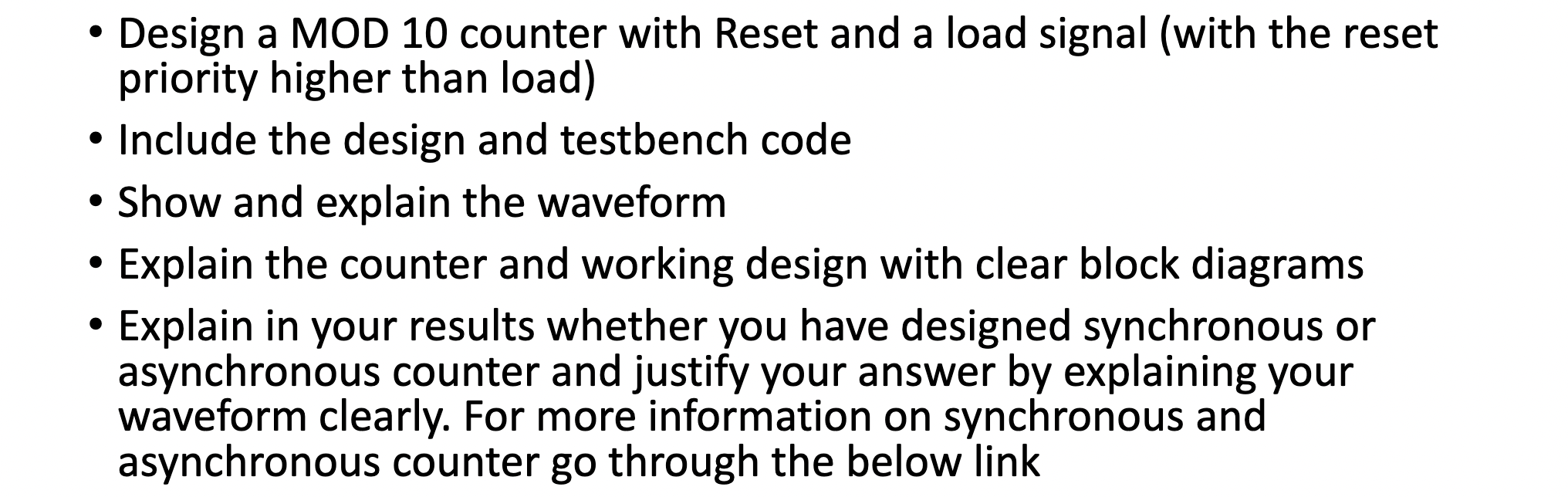 Solved Design a MOD 10 counter with Reset and a load signal | Chegg.com