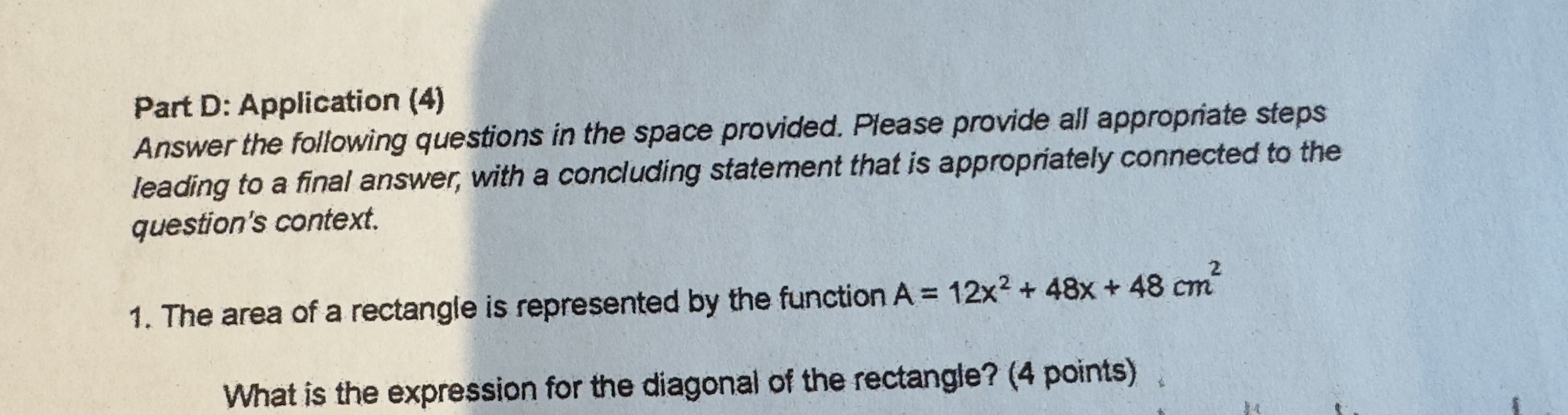 Solved ask an expert Part D: Application (4)Answer the | Chegg.com