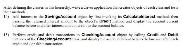 Solved Create an inheritance hierarchy that a bank might use | Chegg.com