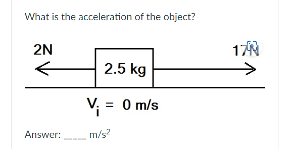 Solved What is the acceleration of the object? | Chegg.com