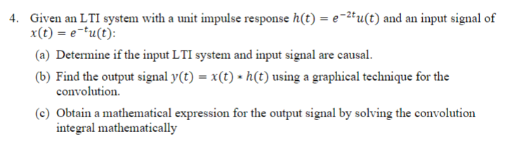 Solved Given an LTI system with a unit impulse response | Chegg.com