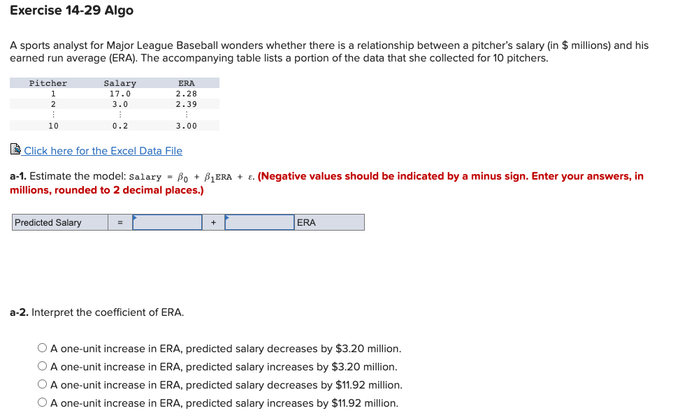 Solved A sports analyst for Major League Baseball wonders | Chegg.com
