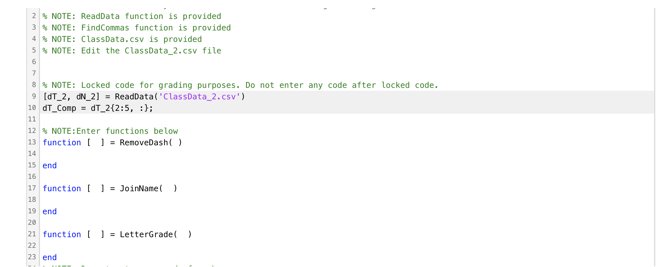 Goal • Read in the ClassData.csv file and write out | Chegg.com
