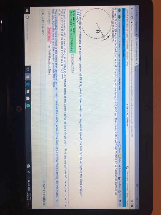 Solved diagram. If the string can withstand a maximum | Chegg.com