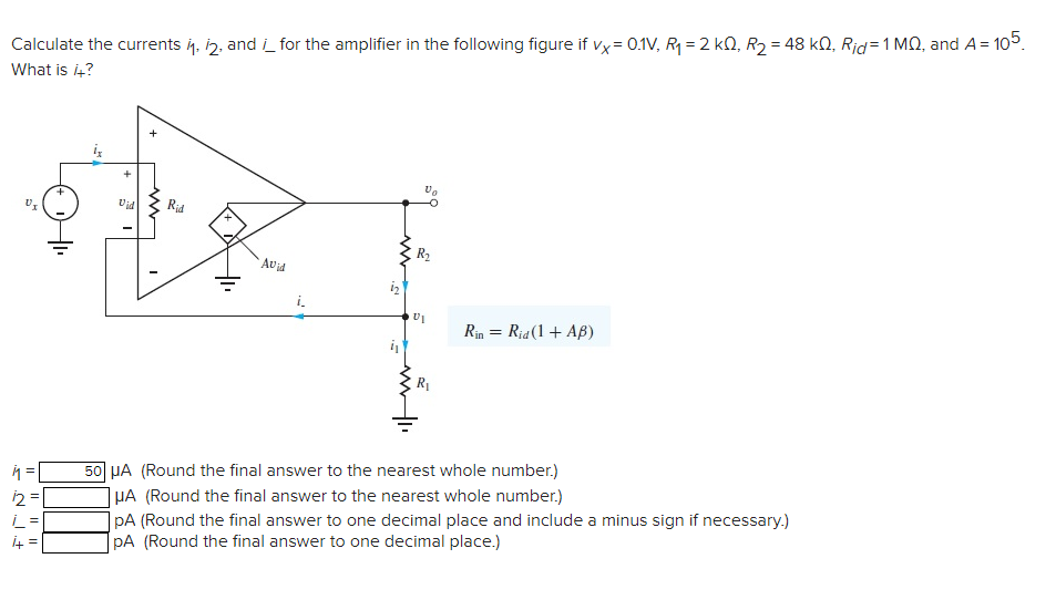 Solved Calculate the currents i1,i2, ﻿and i2 ﻿for the | Chegg.com