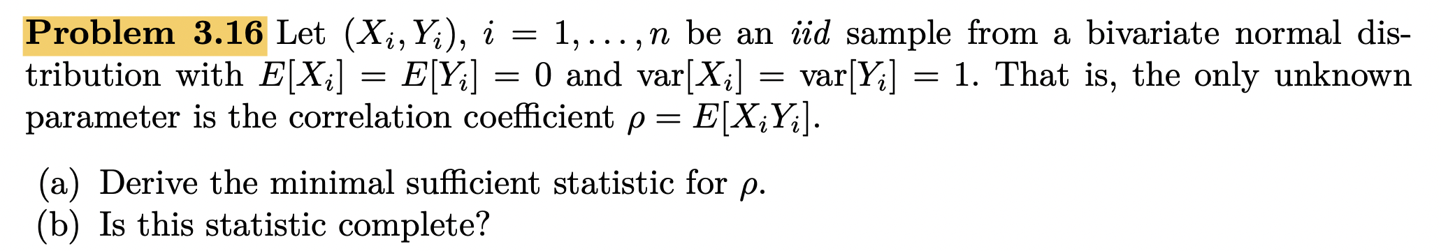 Problem 3.16 Let (Xi,Yi),i=1,…,n be an iid sample | Chegg.com