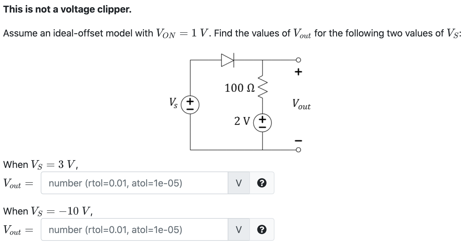 Solved This is not a voltage clipper. Assume an ideal-offset | Chegg.com