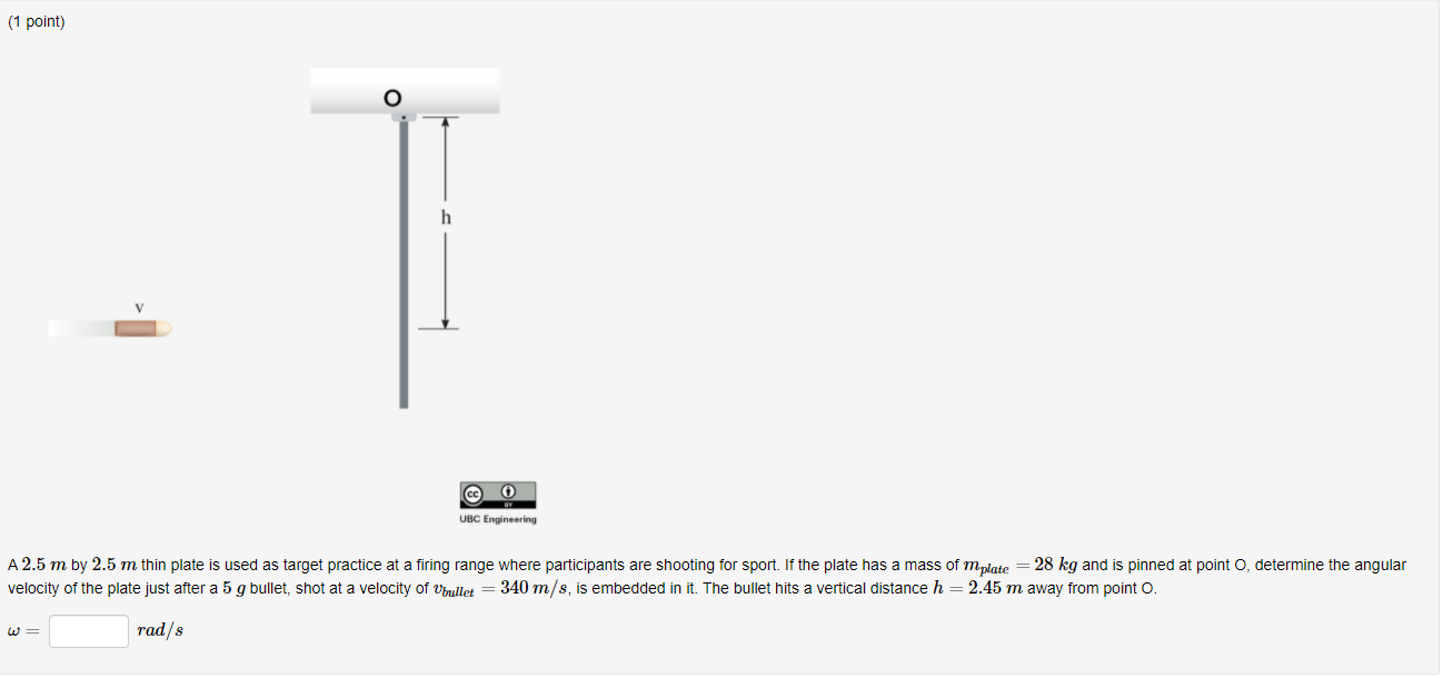 Solved (1 point) o h CC O UBC Engineering A 2.5 m by 2.5 m | Chegg.com