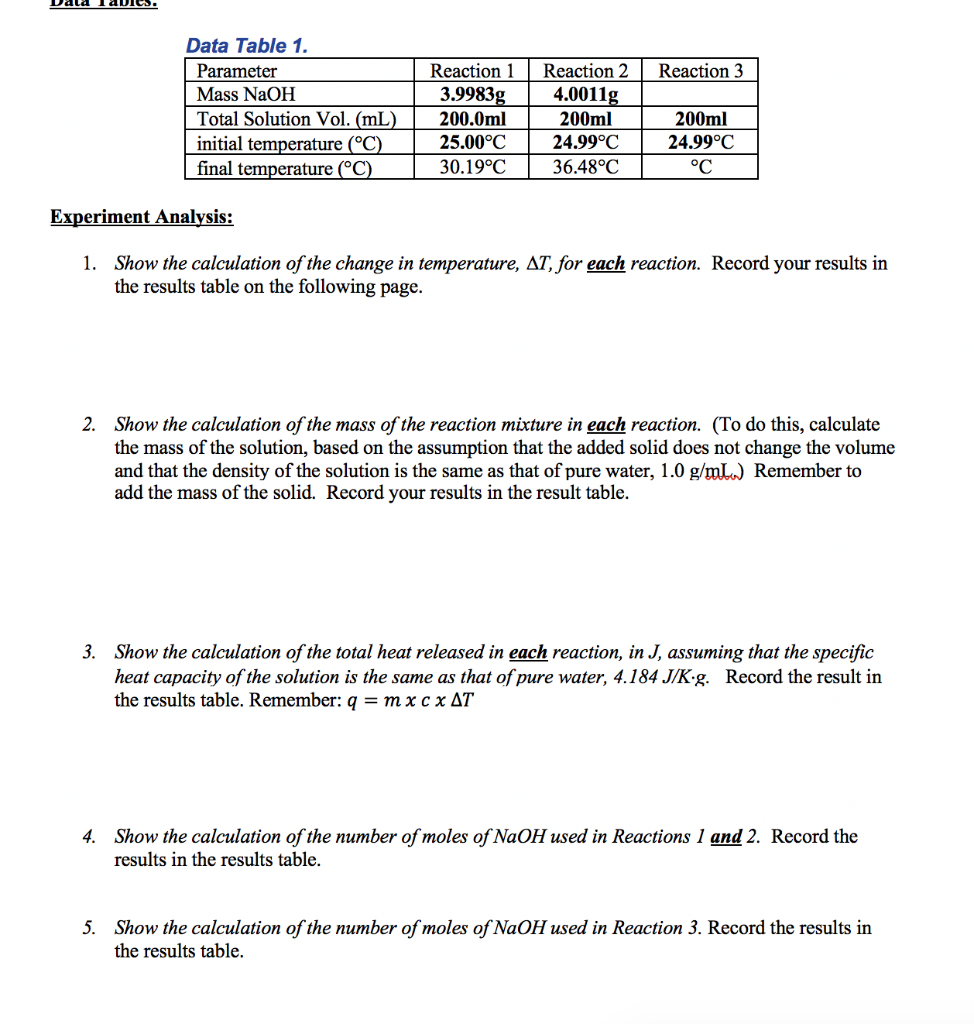 Solved Show the calculation of the change in temperature, | Chegg.com