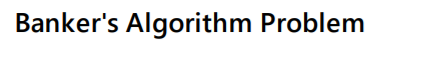 Solved Banker's Algorithm Problem Let's assume we have | Chegg.com