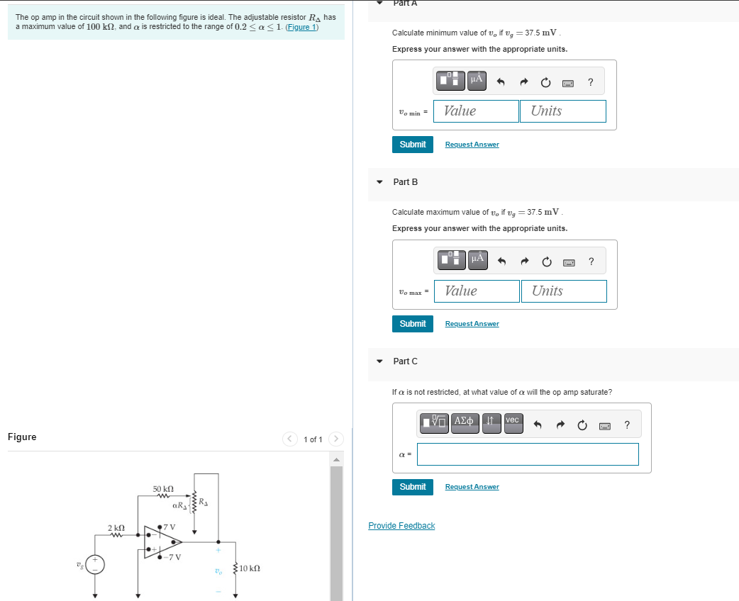 Solved The op amp in the circuit shown in the following | Chegg.com