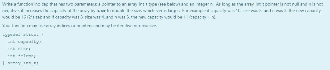 Solved Write a function inc cap that has two parameters: a | Chegg.com