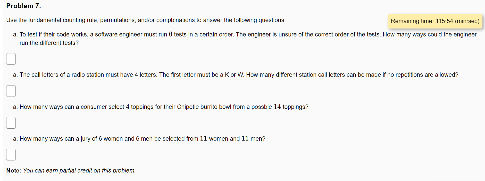 Solved Use the fundamental counting rule, permutations, | Chegg.com