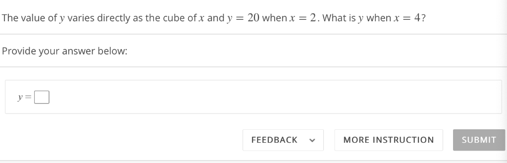 Solved The value of y varies directly as the cube of x and y | Chegg.com