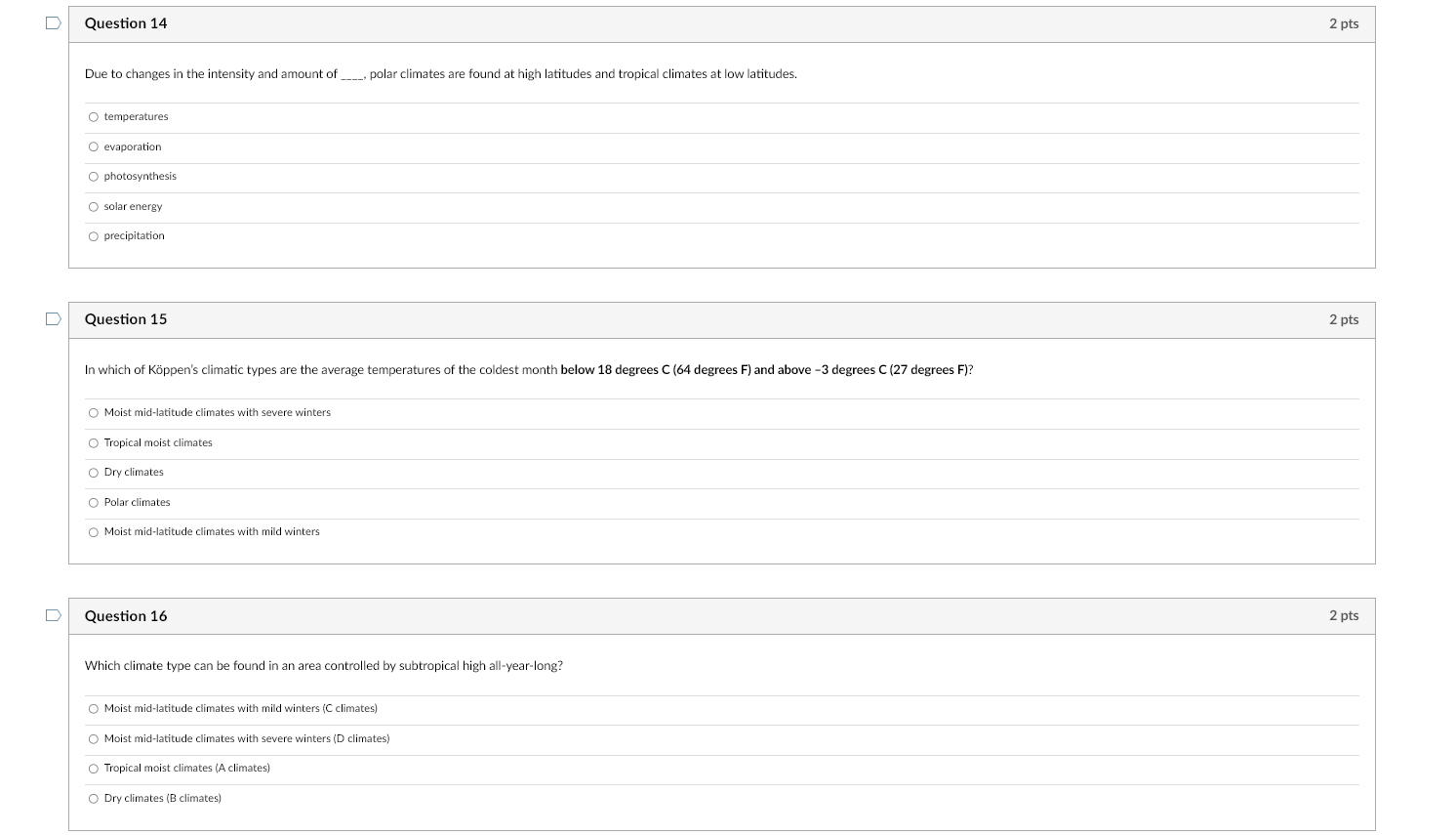 Solved Due to changes in the intensity and amount of , polar | Chegg.com