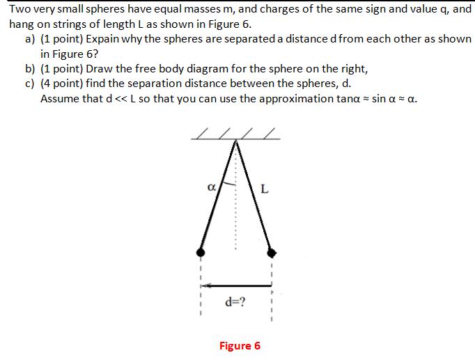Solved Two very small spheres have equal masses m, and | Chegg.com