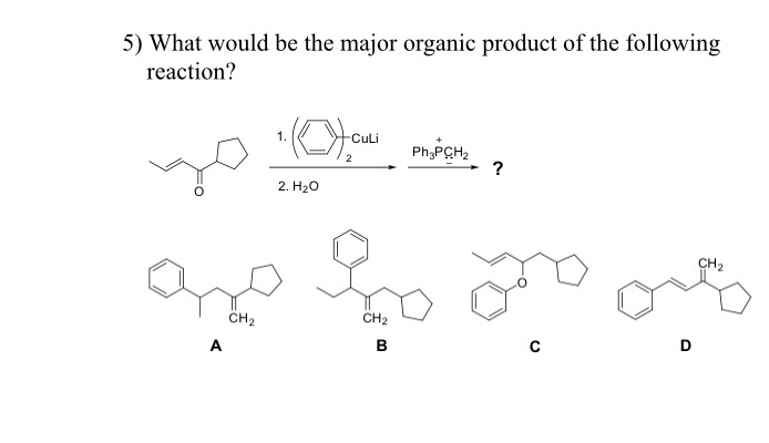 Solved ic product of the following reaction? CuLi Ph3PCH2 2. | Chegg.com