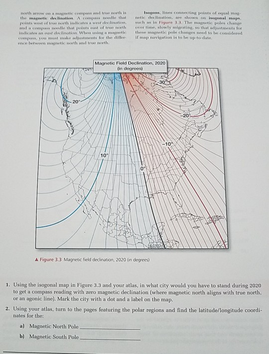 Solved Isogons, lines connecting points of equal mag north | Chegg.com