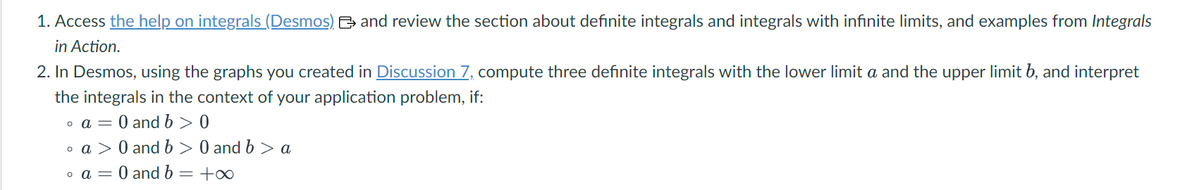 1. Access the help on integrals (Desmos) → and review | Chegg.com