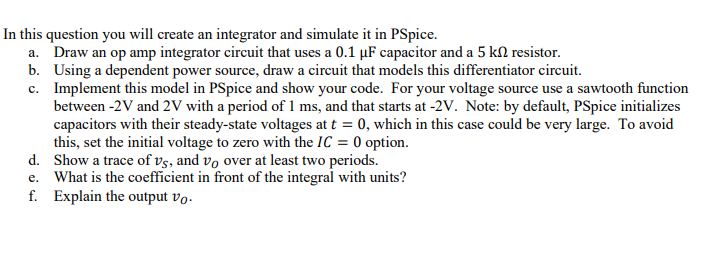 Solved In this question you will create an integrator and | Chegg.com