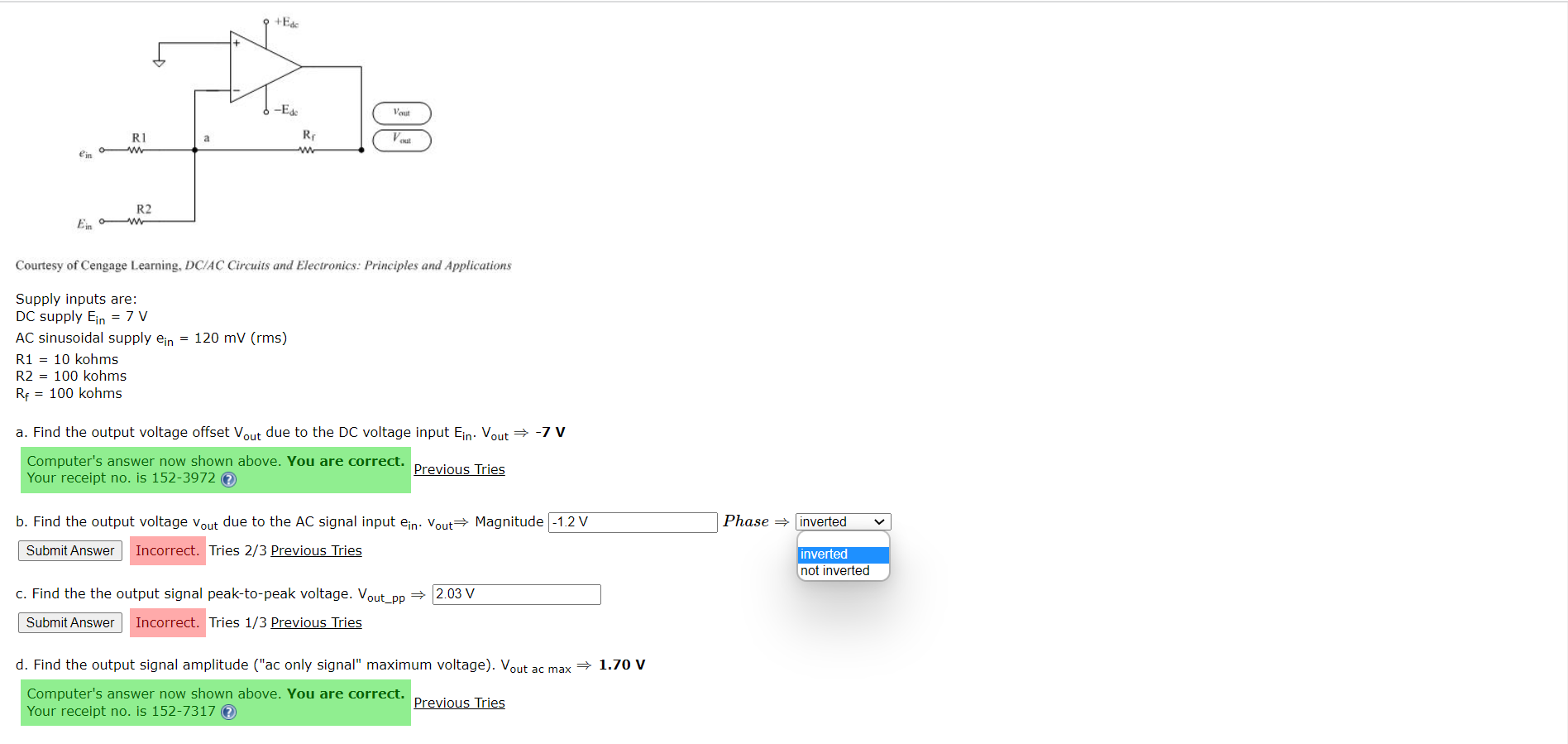 Solved Courtesy of Cengage Learning, DC/AC Circuits and | Chegg.com