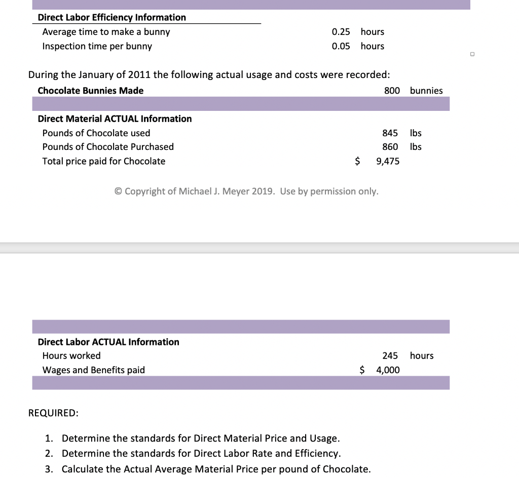 Direct Labor Efficiency Information hours Average | Chegg.com