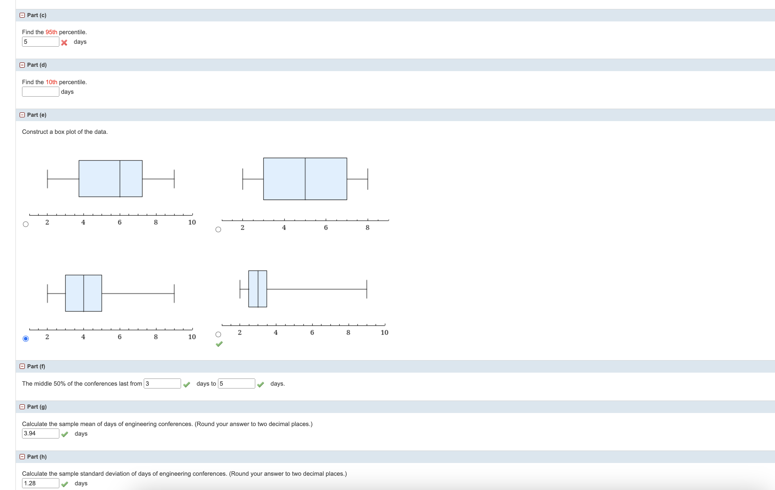 Solved Organize the data in a chart. (Round your answers to | Chegg.com