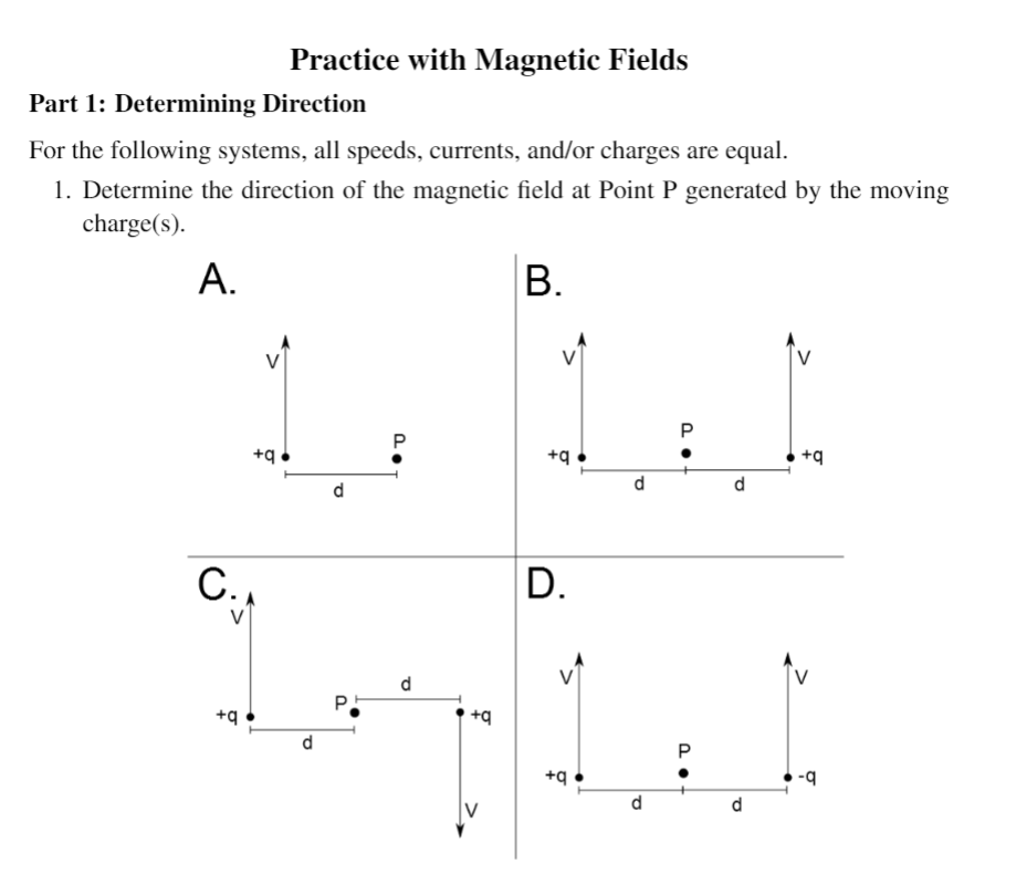 Solved Practice with Magnetic Fields Part 1: Determining | Chegg.com