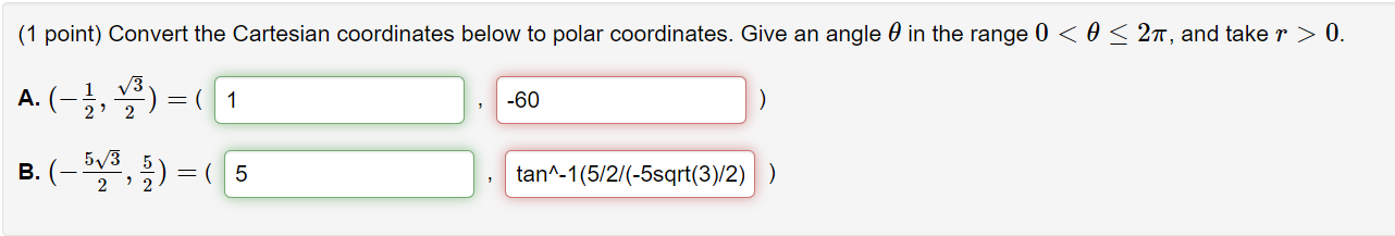 Solved Convert the Cartesian coordinates below to polar | Chegg.com