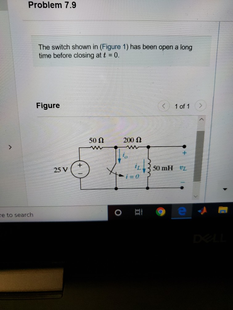 Solved Problem 7.9 The switch shown in (Figure 1) has been | Chegg.com