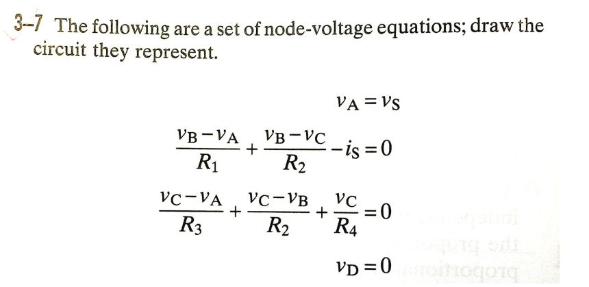 Solved The following are a set of node-voltage equations; | Chegg.com