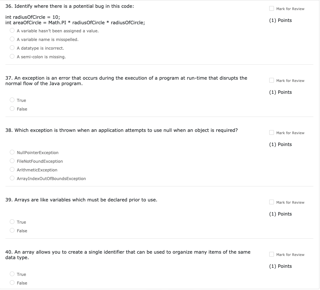 Solved 36. Identify where there is a potential bug in this | Chegg.com