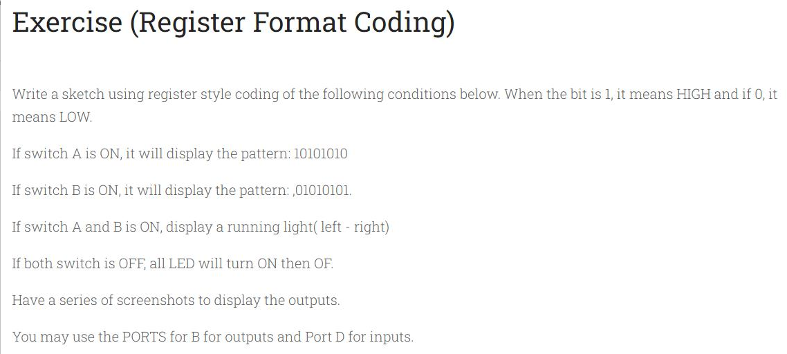Solved Exercise (Register Format Coding) Write a sketch | Chegg.com