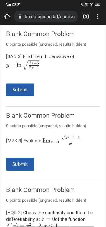 Solved ... 23:01 N18 76 bux bracu.ac.bd/courses 5 .. Blank | Chegg.com