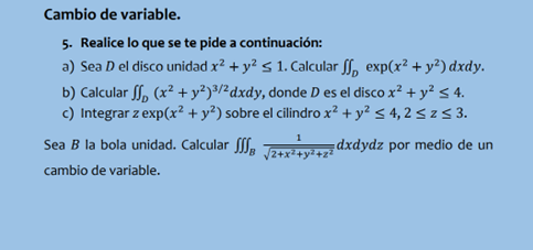 Solved Variable change. 5. Do the following: a) Let 𝐷 be | Chegg.com