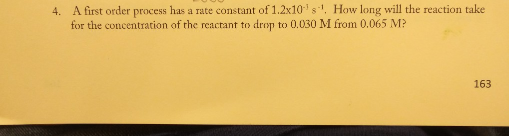 Solved A first order process has a rate constant of | Chegg.com