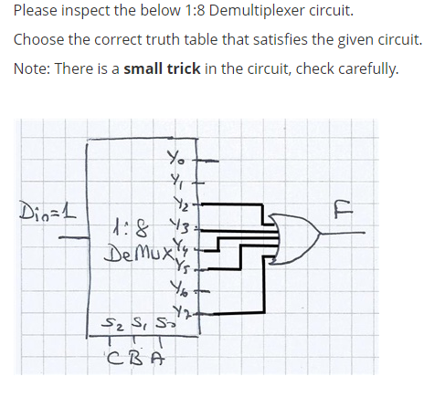 Solved Please inspect the below 1:8 Demultiplexer circuit. | Chegg.com