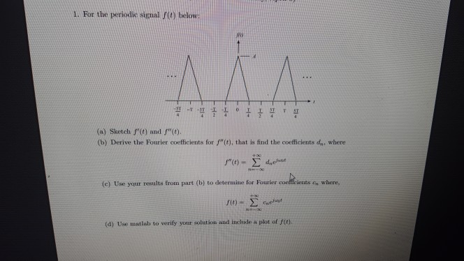 Solved 1. For the periodic signal ) below: (a) Sketch and / | Chegg.com