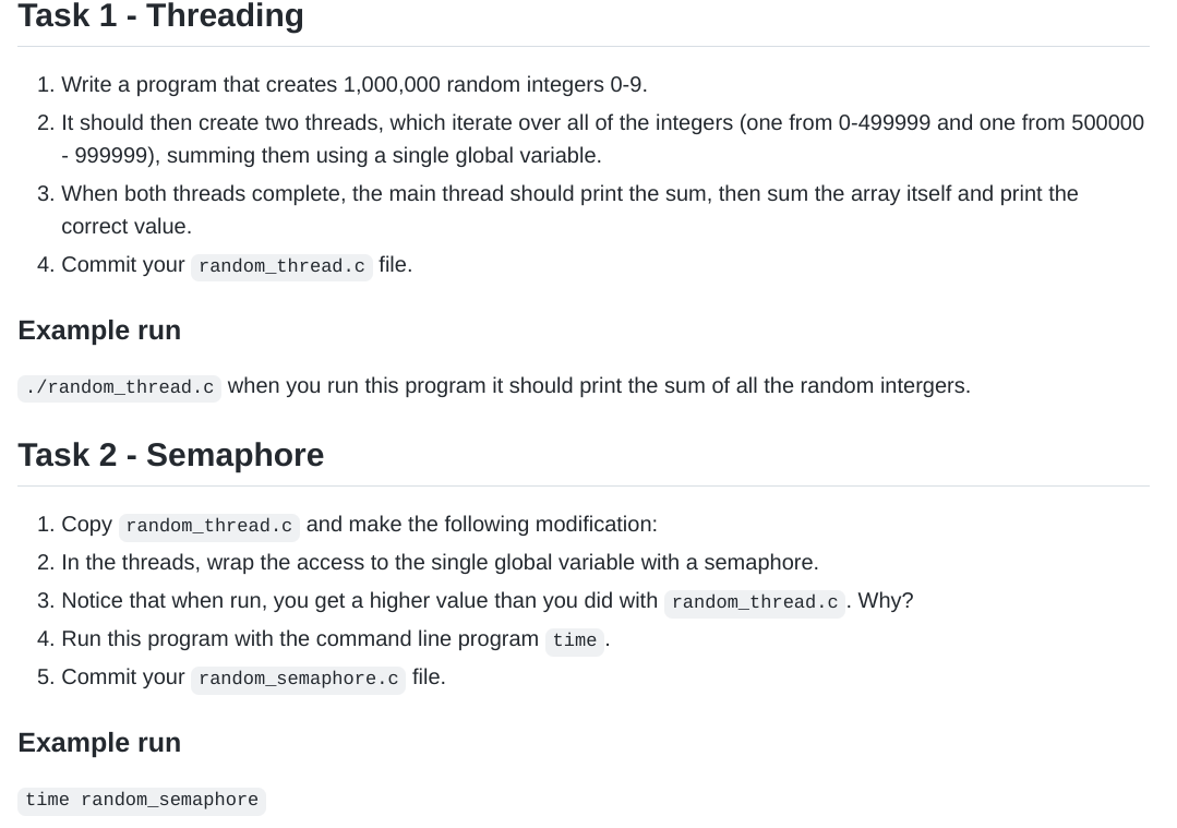 Solved Task 1 Threading 1 Write A Program That Creates