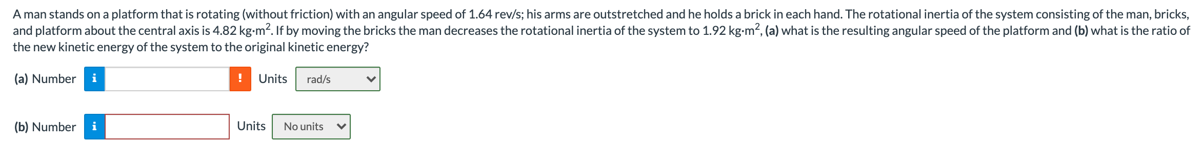 Solved Aman stands on a platform that is rotating (without | Chegg.com