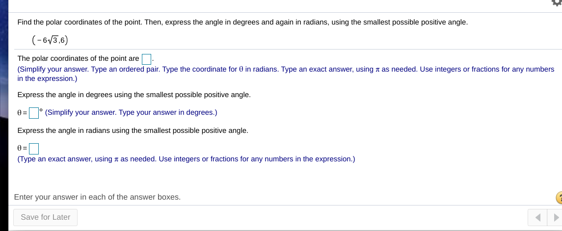 Solved Find the polar coordinates of the point. Then, | Chegg.com