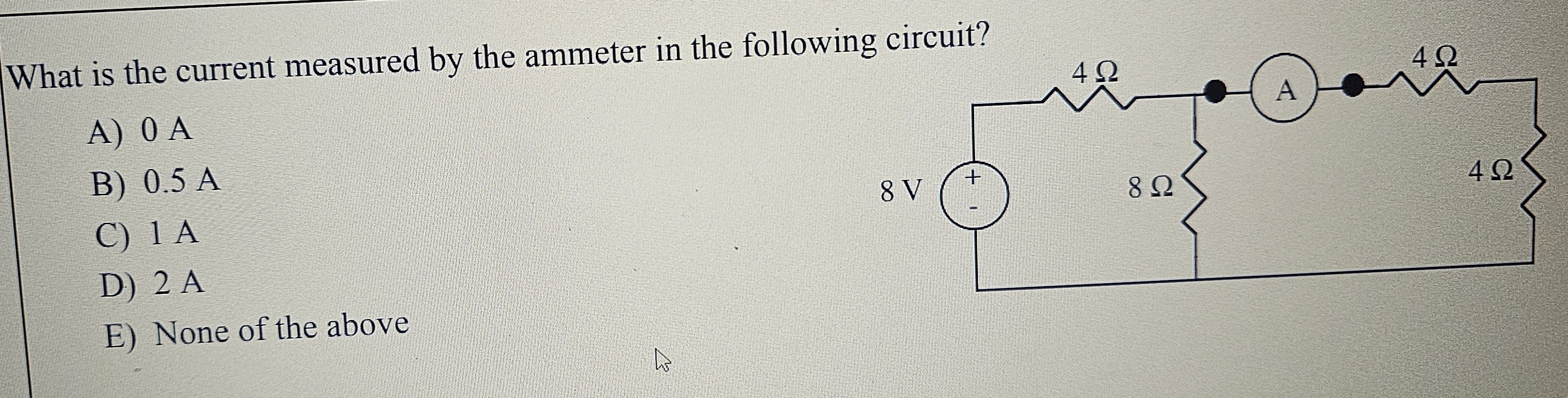 Solved What is the current measured by the ammeter in the | Chegg.com