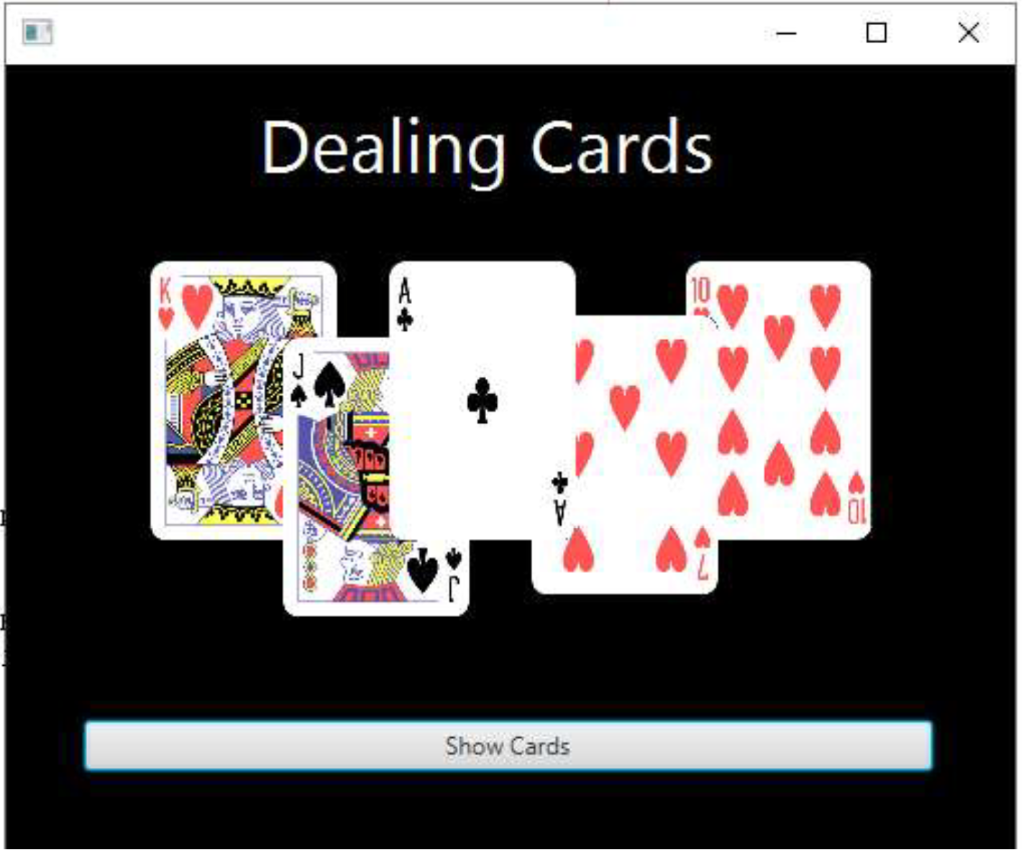 Solved Create a card dealing program using Java Create a | Chegg.com