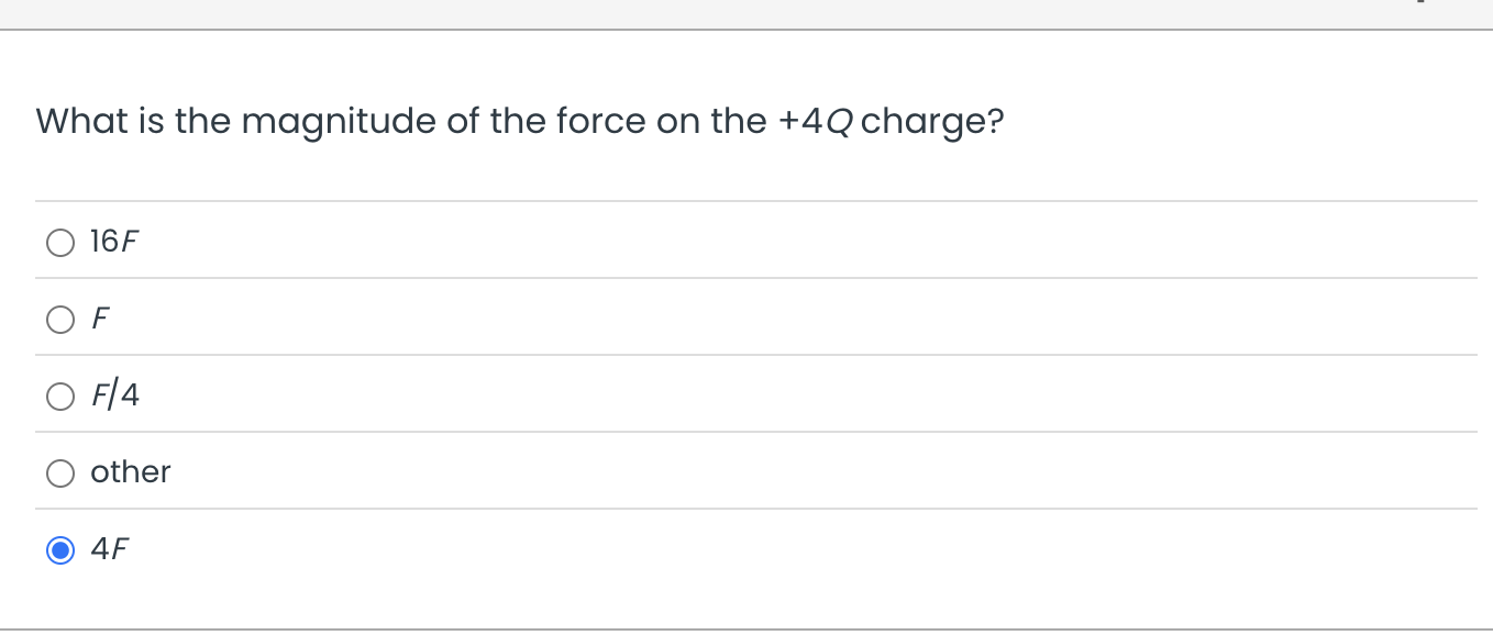 Solved What is ﻿the magnitude of ﻿the force on ﻿the +4Q | Chegg.com