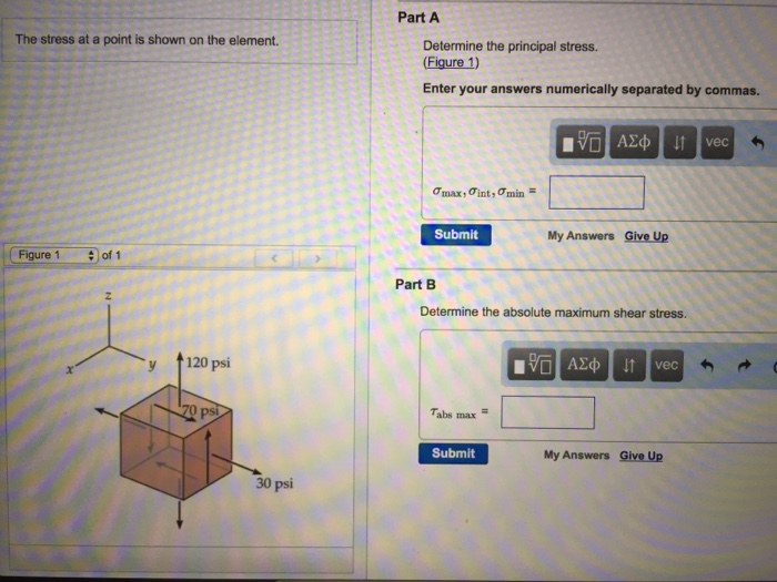 Solved The stress at a point is shown on the element. | Chegg.com